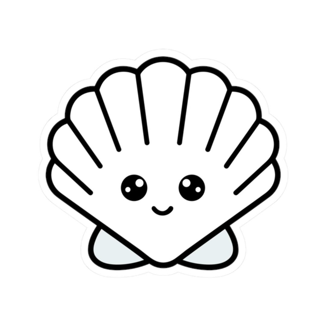 White Sea Shell Sticker - Etsy