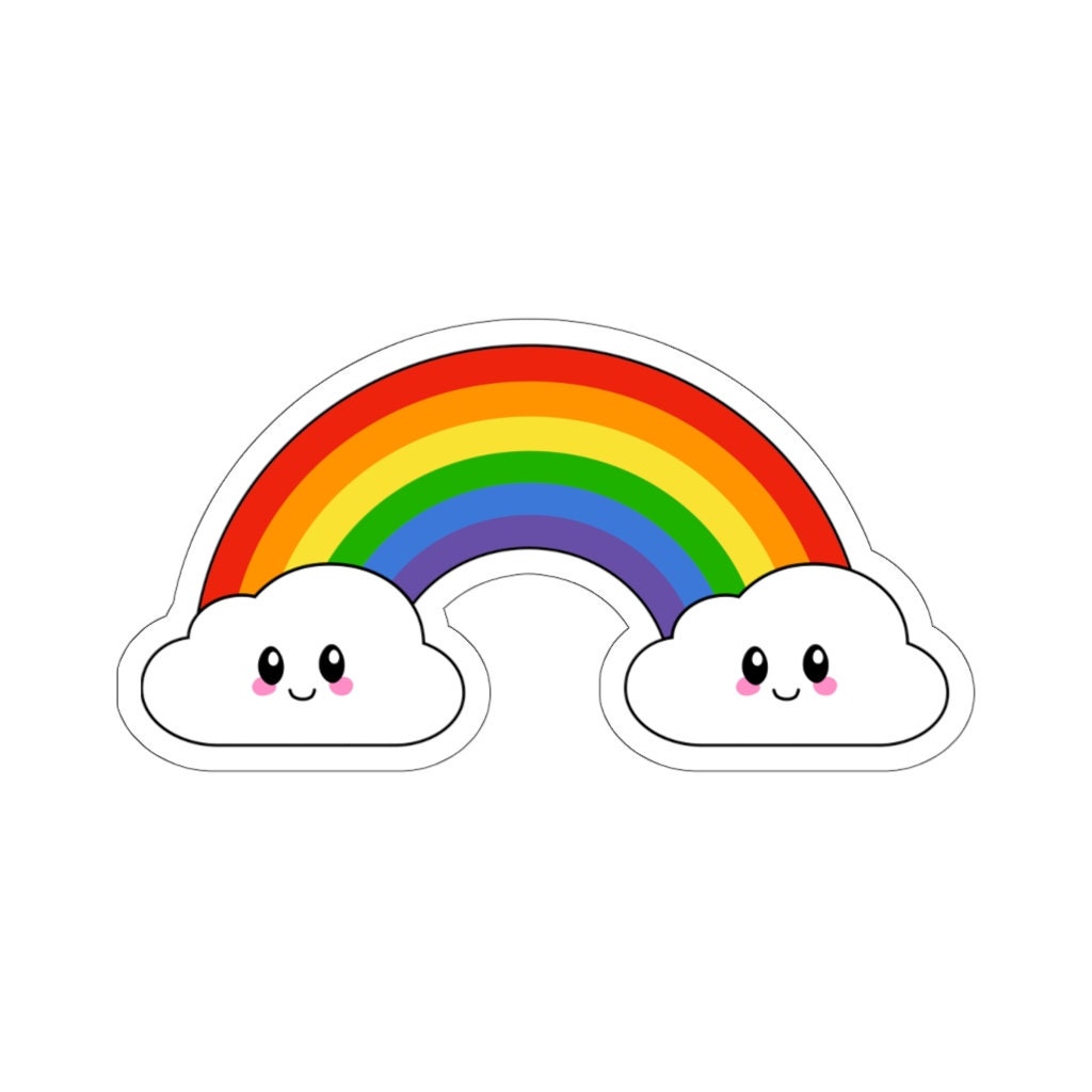 Cloud & Rainbow Sticker - Etsy