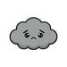Grey Sad Cloud Sticker - Etsy
