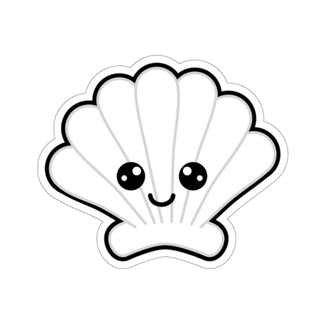 White Sea Shell Sticker - Etsy