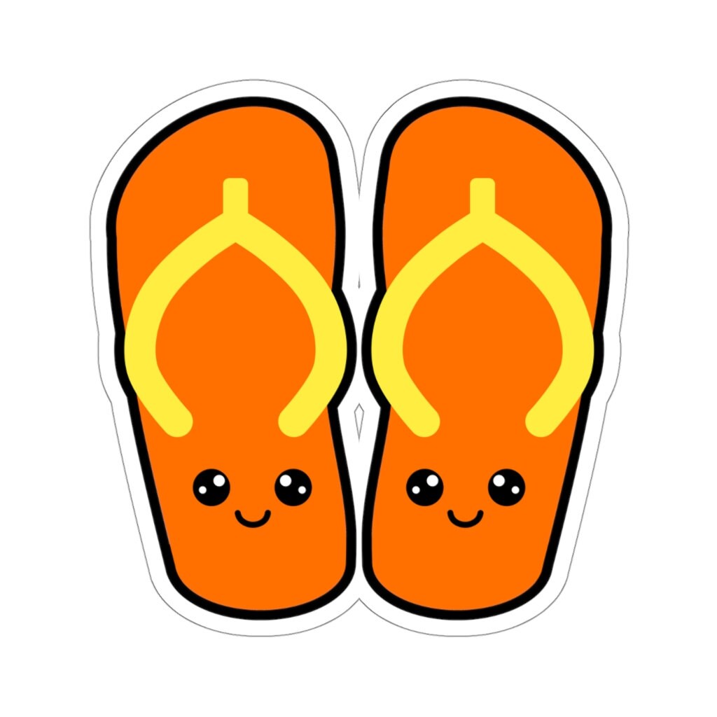 Orange Flip Flop Sticker - Etsy