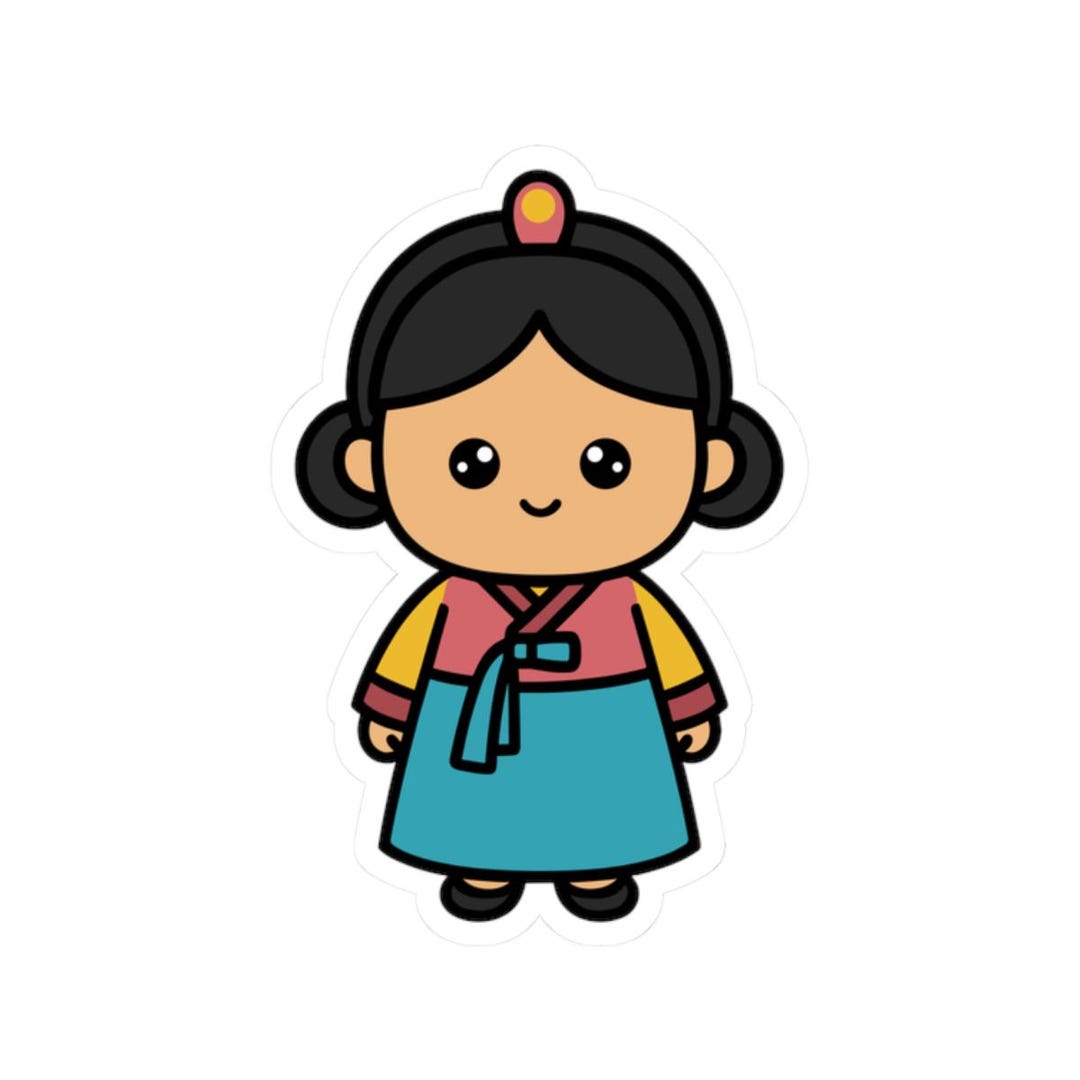 Korean Girl Sticker - Etsy