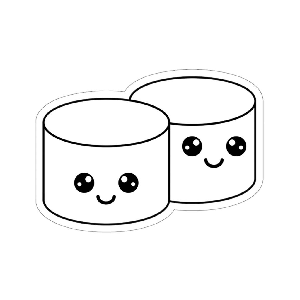 Marshmallow Sticker - Etsy