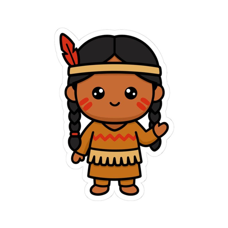 Native American Indian Girl Sticker - Etsy