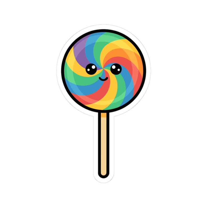 Rainbow Lollipop Sticker - Etsy