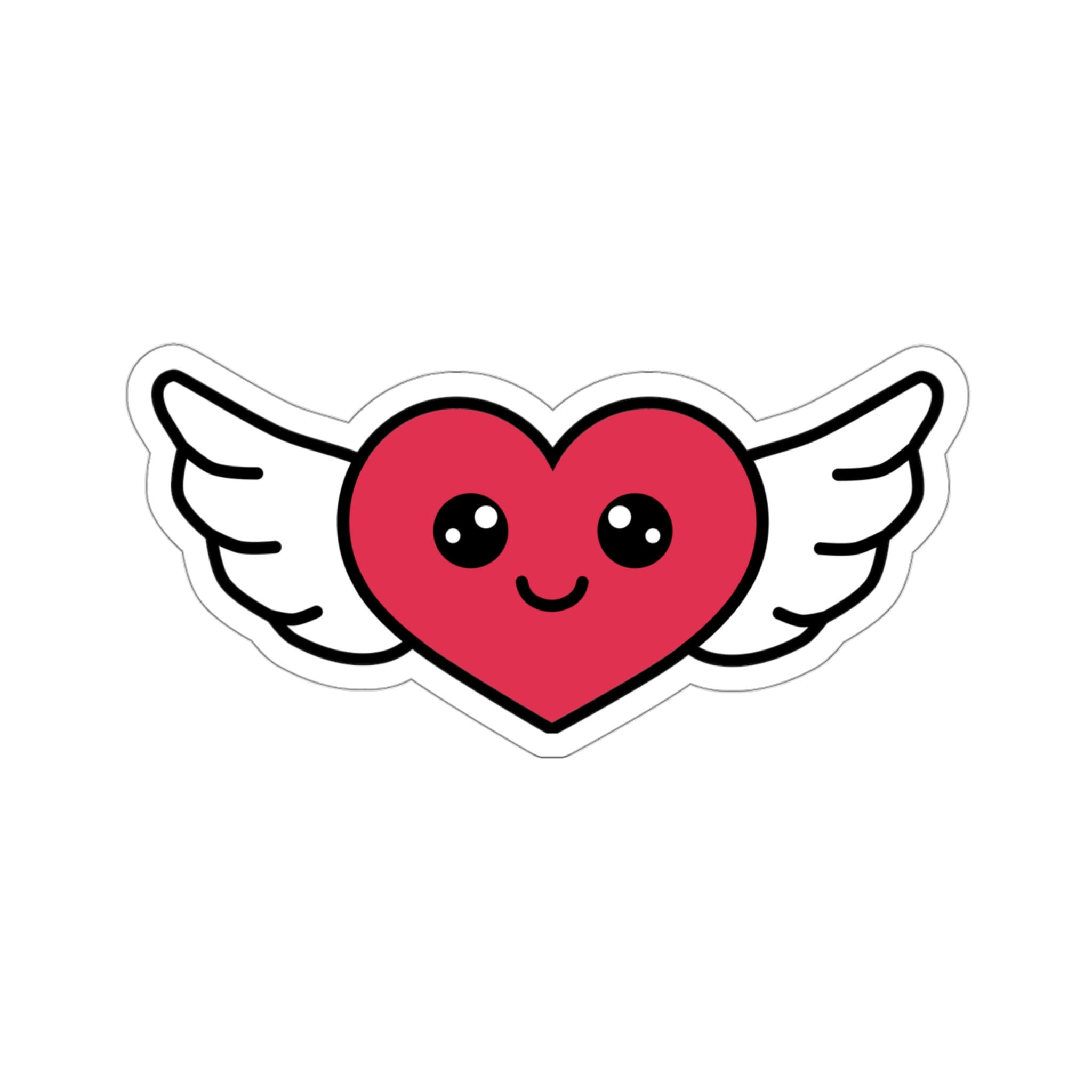Red Heart With Wings Sticker - Etsy