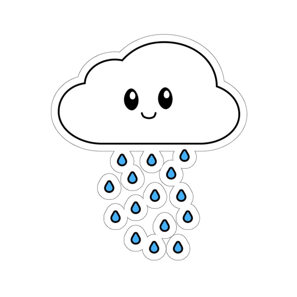Happy Rain Cloud Sticker - Etsy