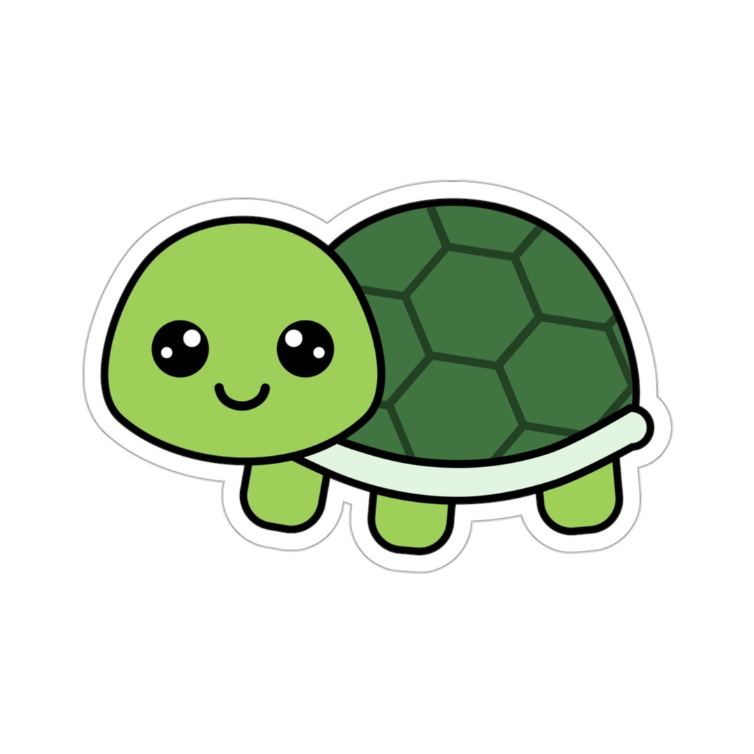 Turtle With Green Shell Sticker - Etsy