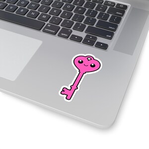 Pink Heart Key Sticker - Etsy