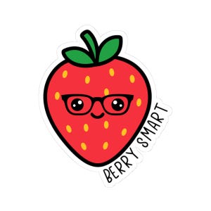 Berry Smart Strawberry Sticker - Etsy