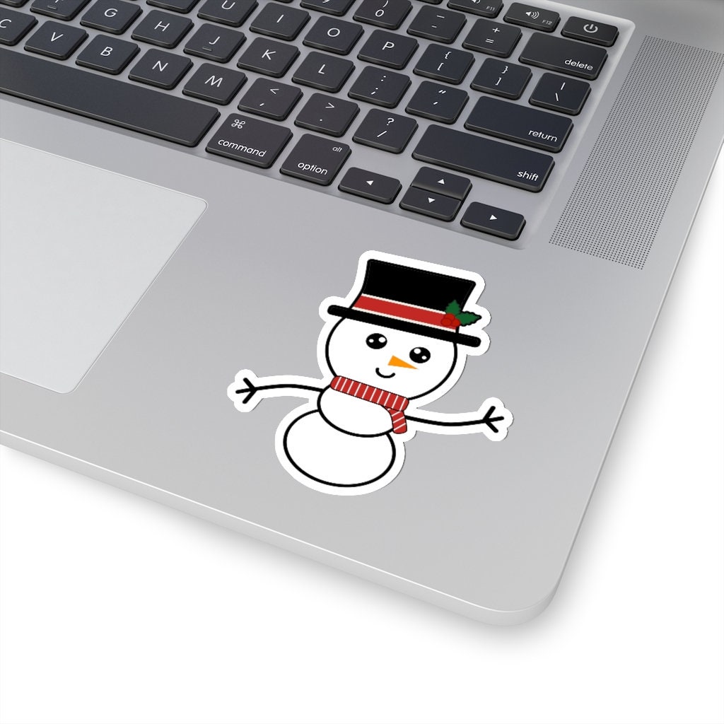 Snowman With Top Hat Sticker - Etsy