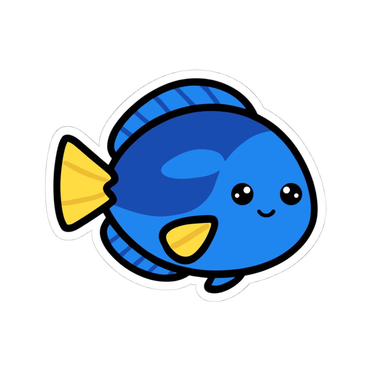 Blue Tang Fish Sticker - Etsy