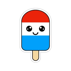 Red White & Blue Popsicle Sticker - Etsy