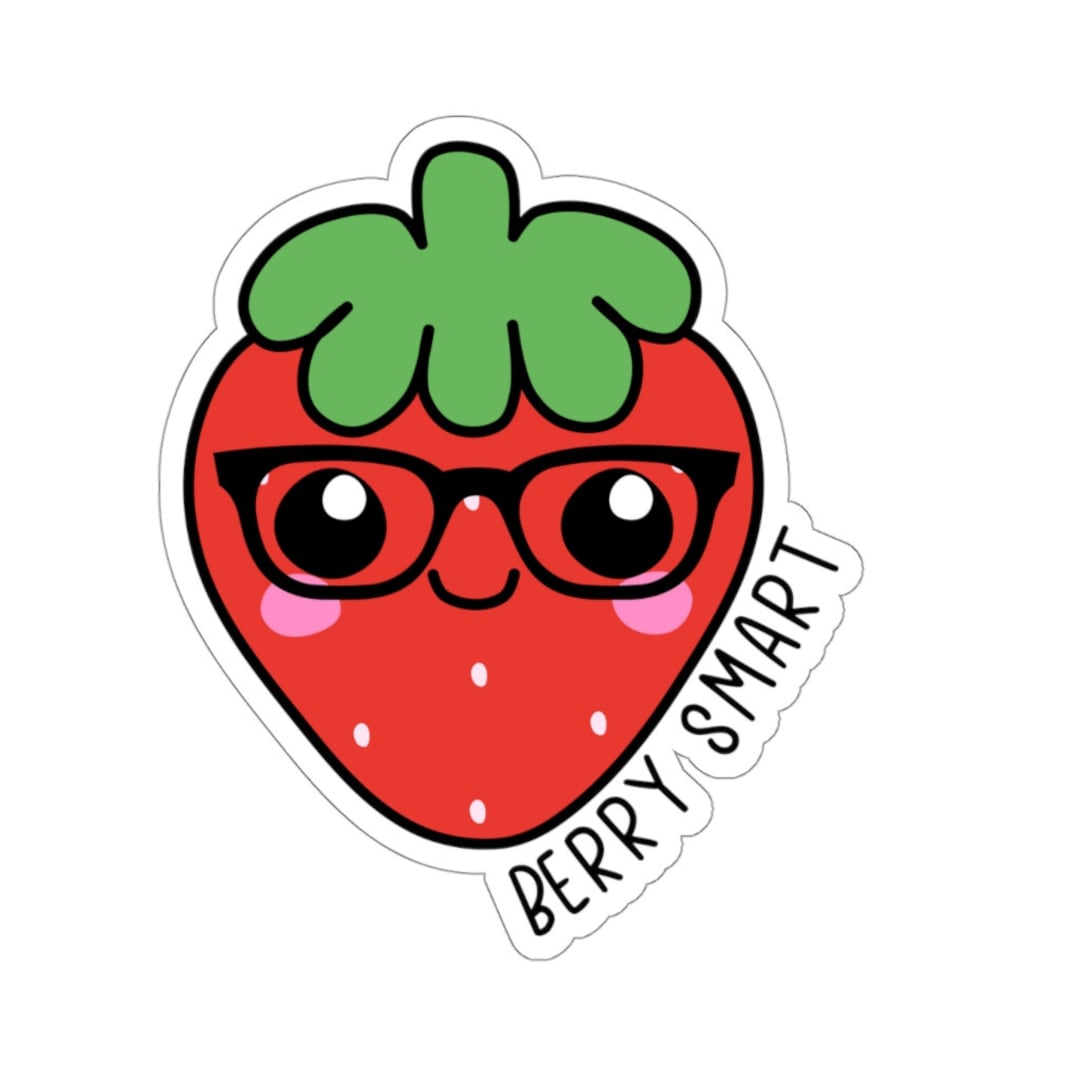 Berry Smart Strawberry Sticker - Etsy