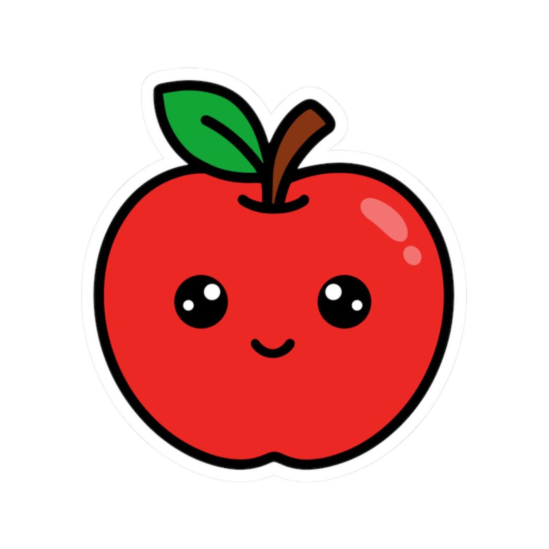 Red Apple Sticker - Etsy