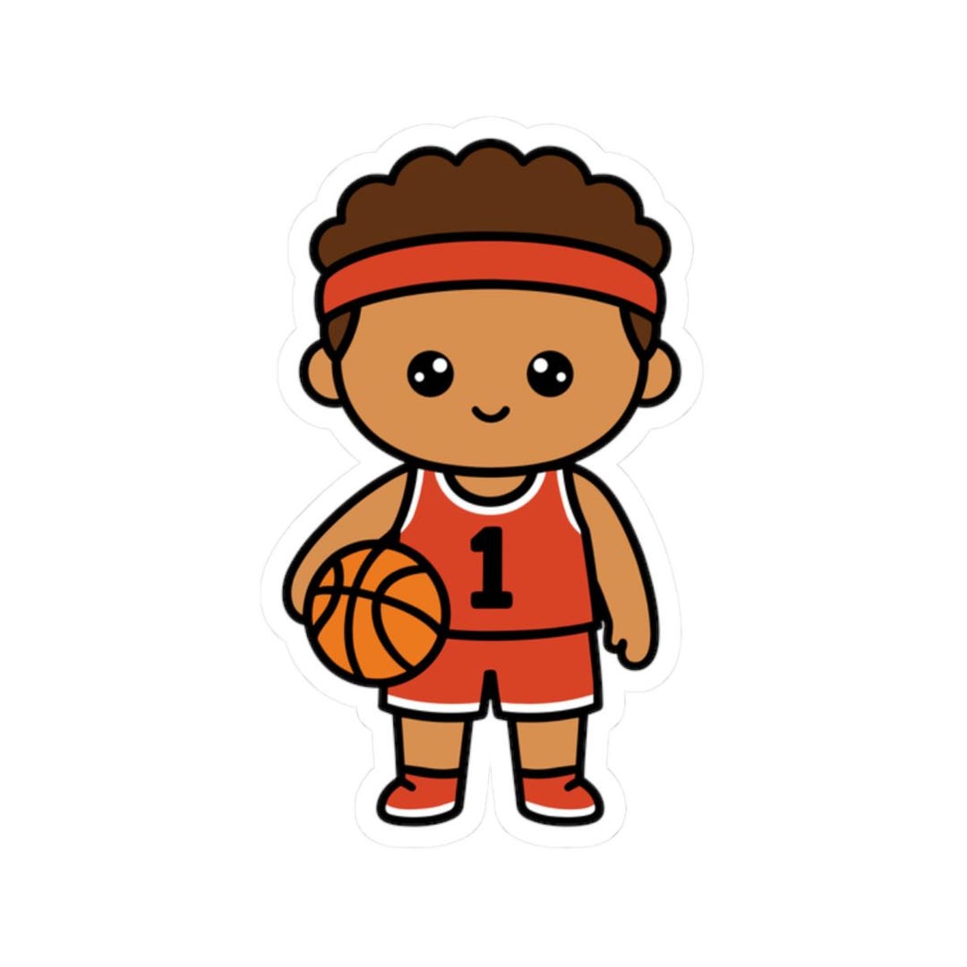Basketball Player Boy Sticker - Etsy