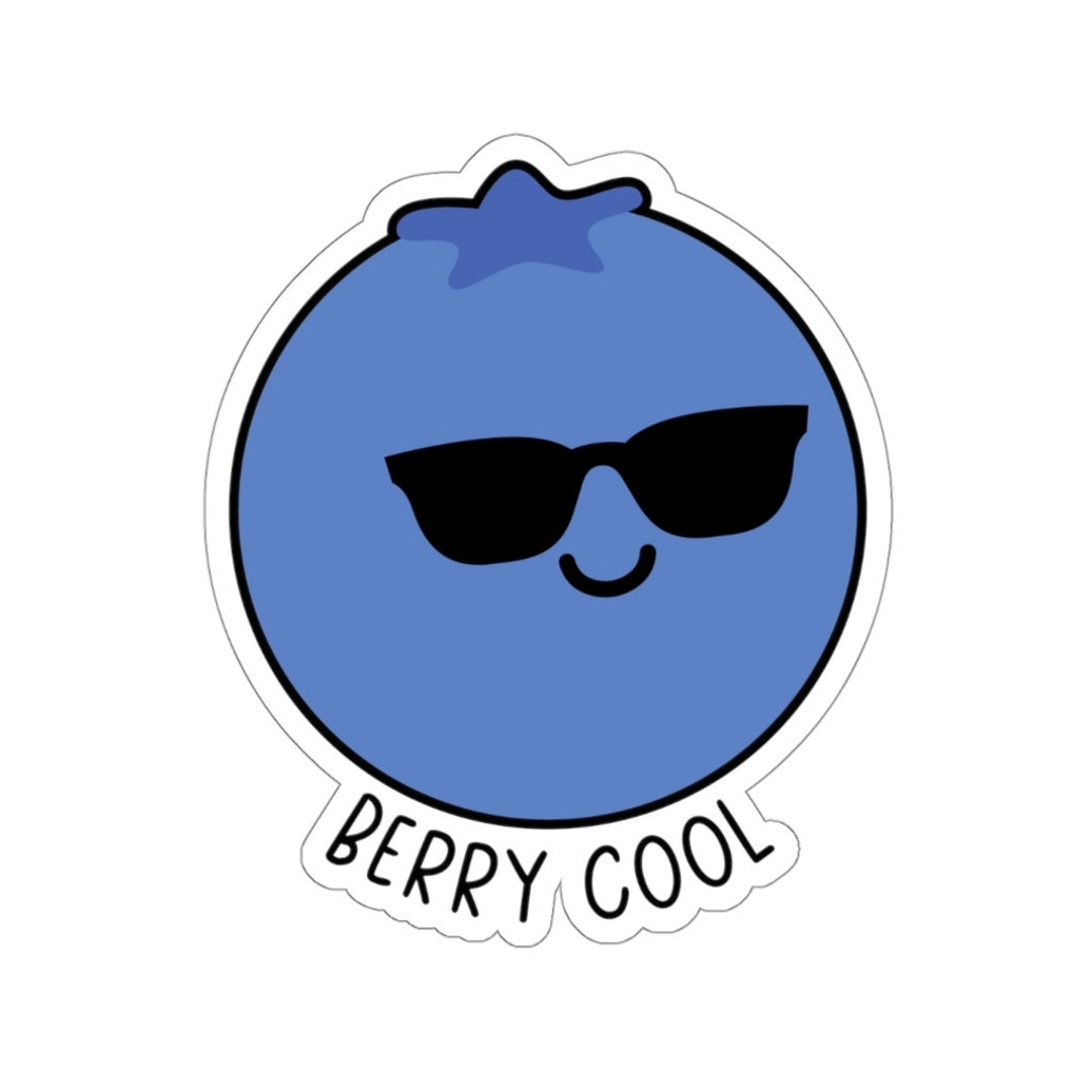 Berry Cool Blueberry Sticker - Etsy