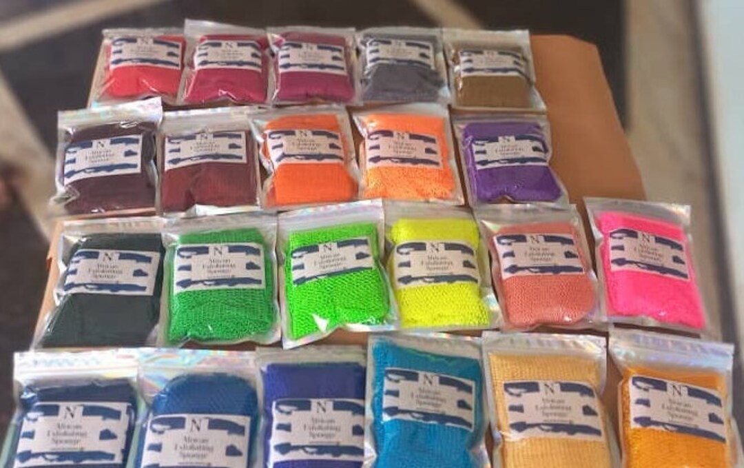 3 Pieces African Exfoliating Net Sponge Sapor Ghana Sponge Long Length ...