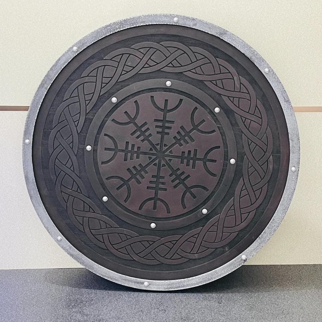 Viking Norse Valhalla Wooden Handmade Battle Warrior Shield Cosplay ...