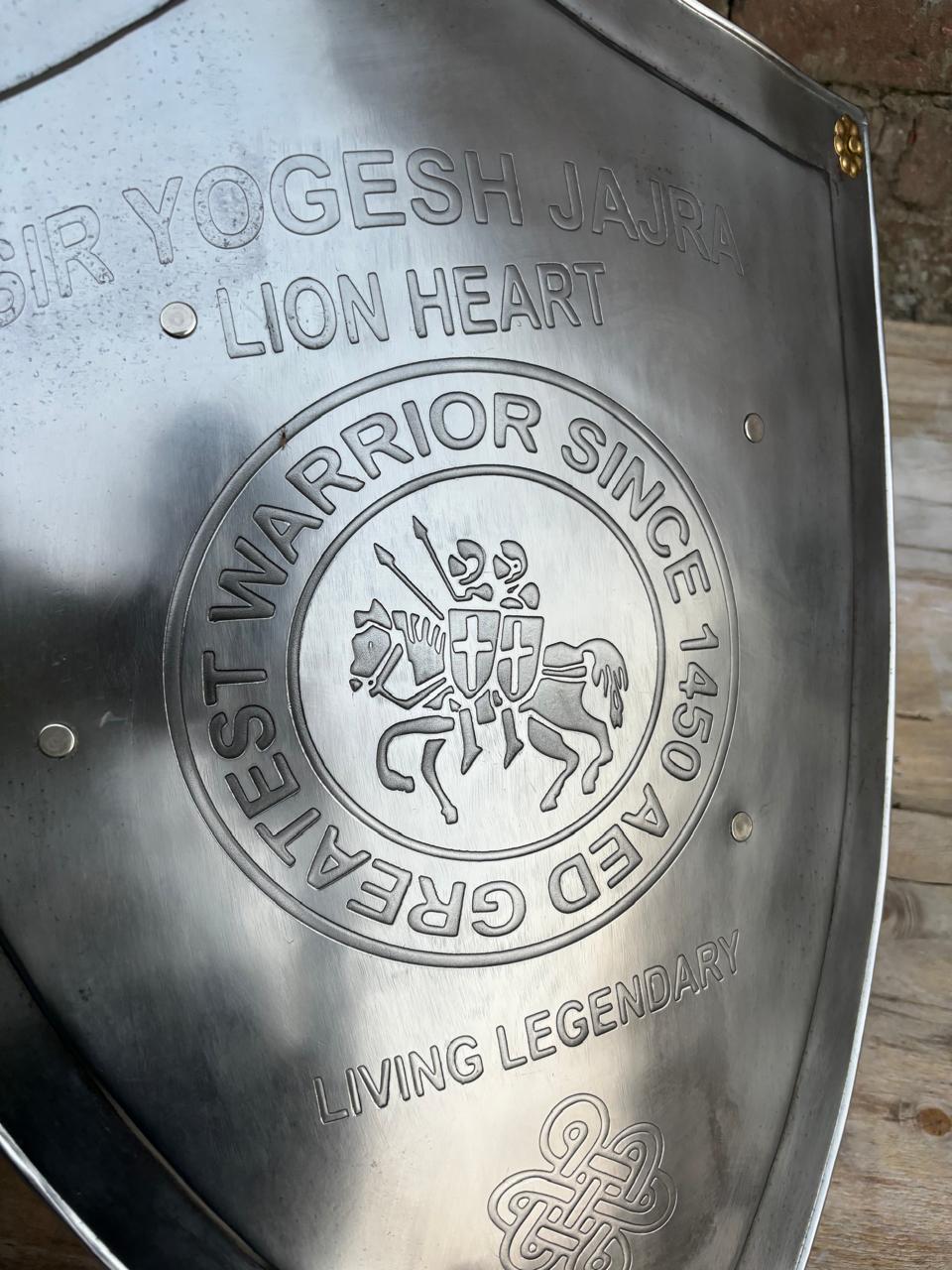 Personalized Medieval Templar Knight Shield Heater Shield 18 Gauge ...