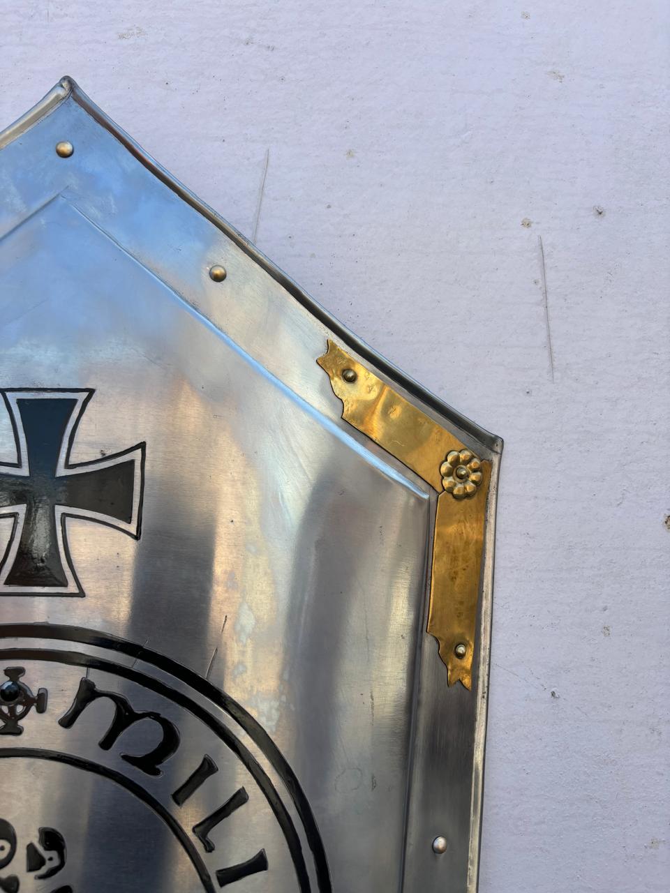 Medieval Templar Knight Shield: 18 Gauge Steel Battle-worn Crusader ...