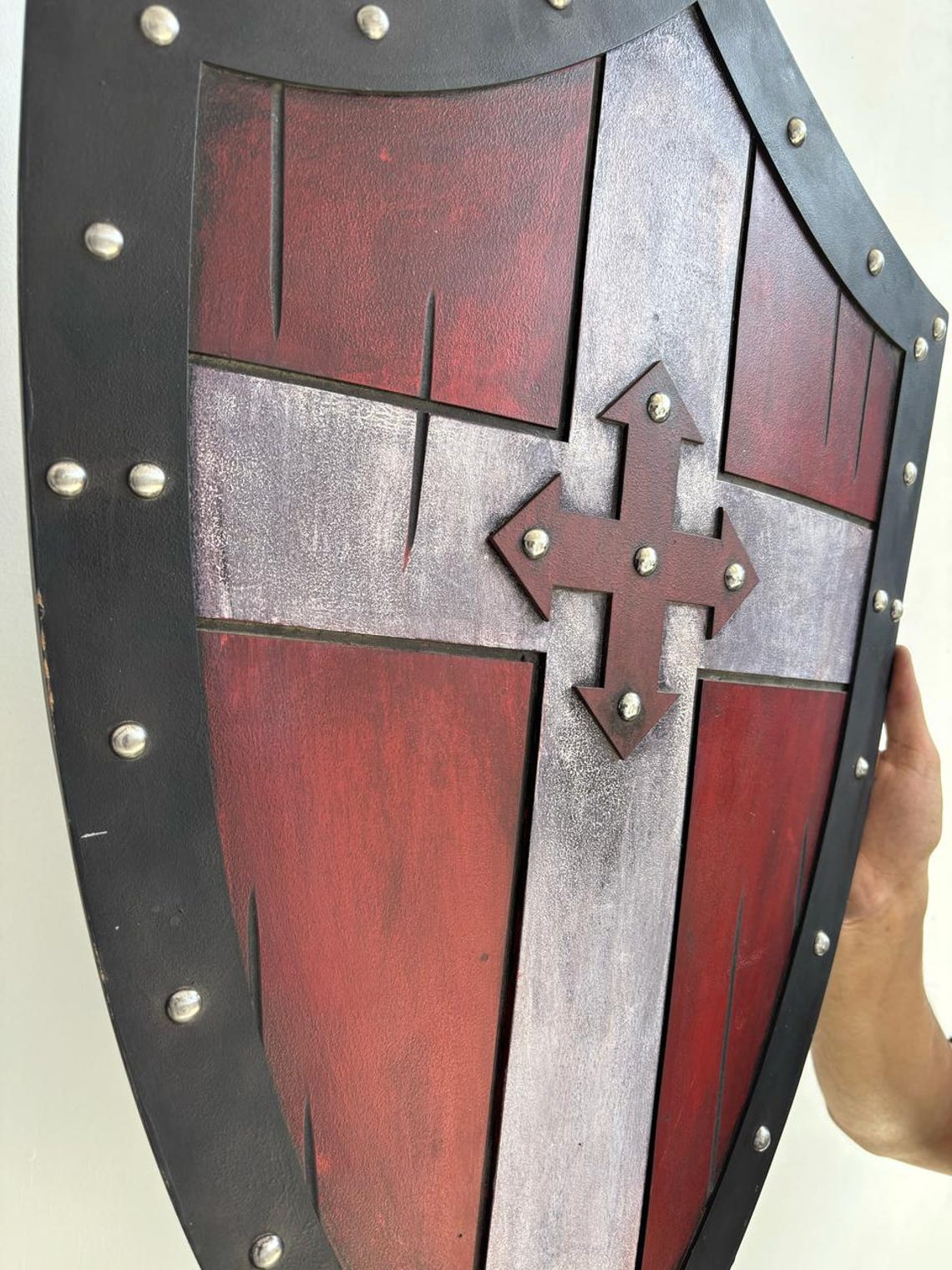 Medieval Handmade Wooden Templar Shield – Heater Cross Shield 24" - Etsy