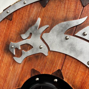 Medieval Handmade Wooden Shield – Dragon Round Shield 24" - Etsy