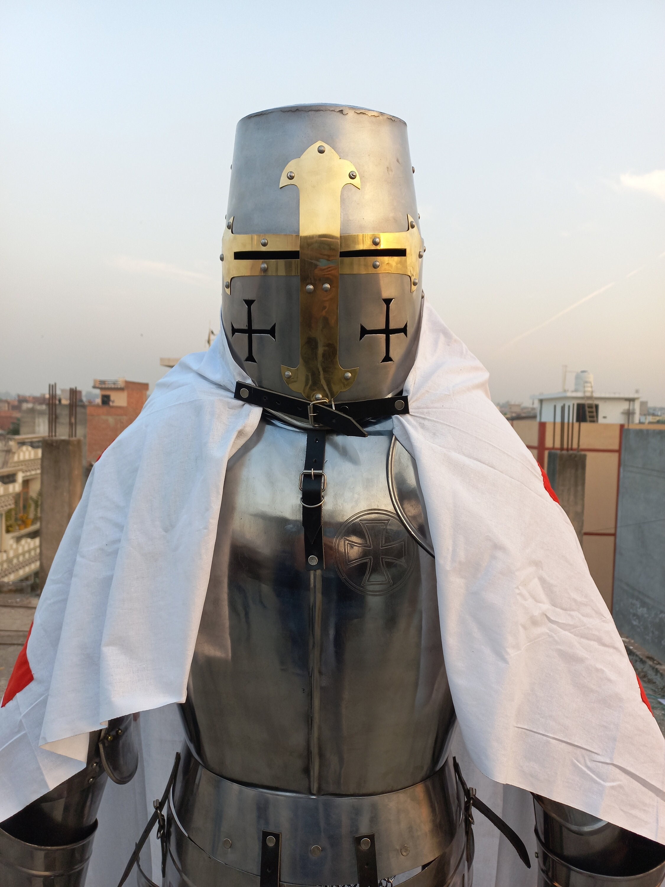 Medieval Knight Templar Armour Suit - Crusader Knight Armor With Wooden ...