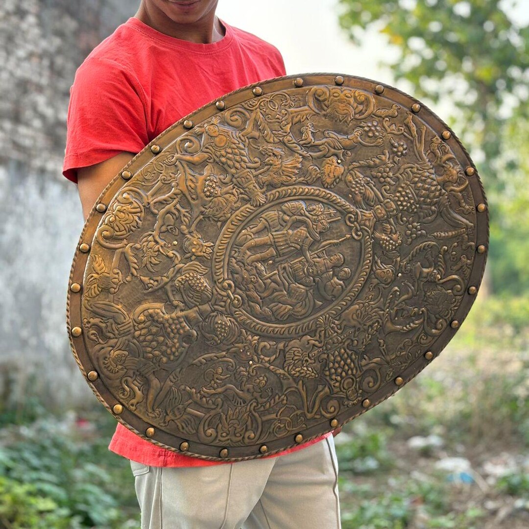 Medieval Parade Shield of Alexandra Farnese 24 Inch 18G Brass - Etsy