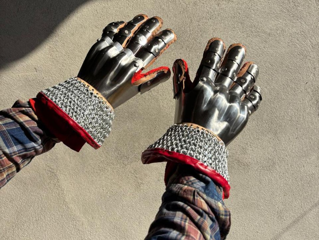 Medieval Steel Gauntlets Armor Knight Finger SCA LARP Gloves - Etsy