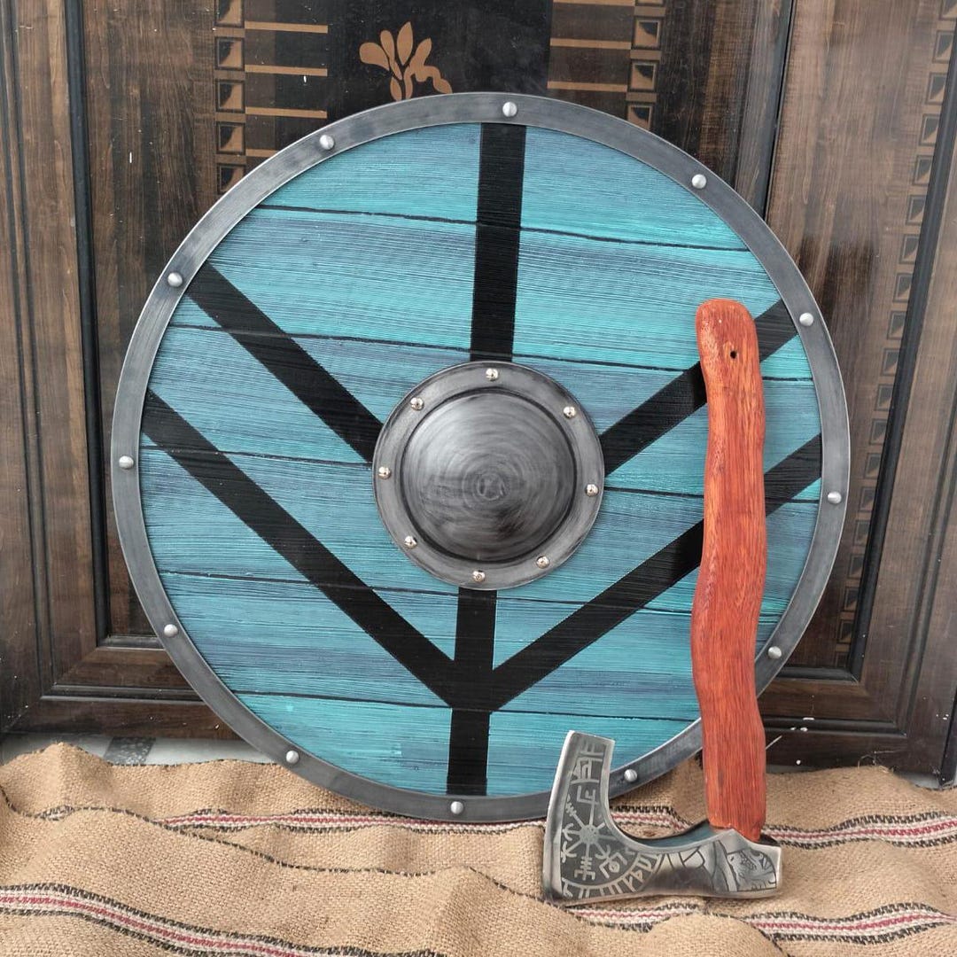 Viking Valhalla Wooden Handmade Queen Lagertha Shield-maiden Battleworn ...
