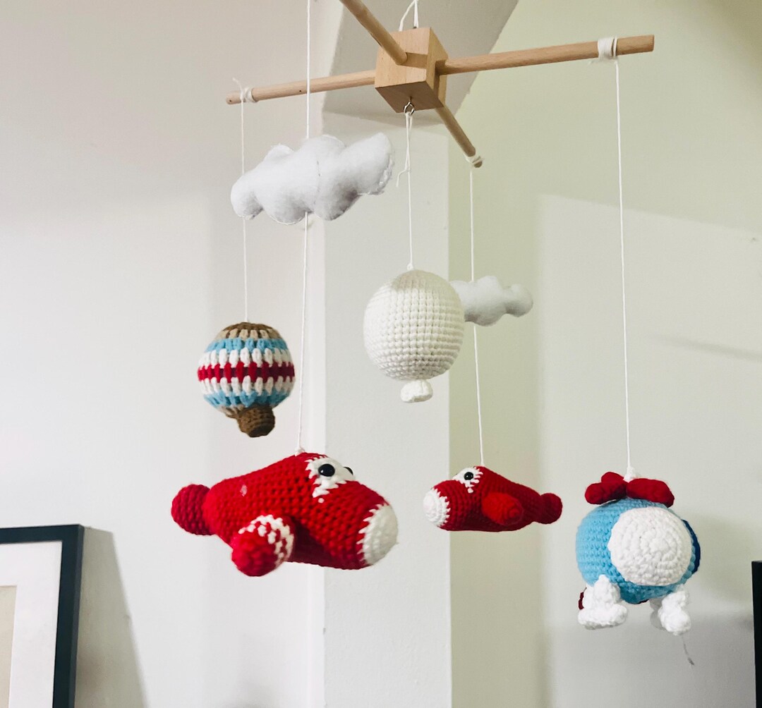 Airplane Baby Mobile, Crochet Airplane Baby Mobile, Airplane Baby ...