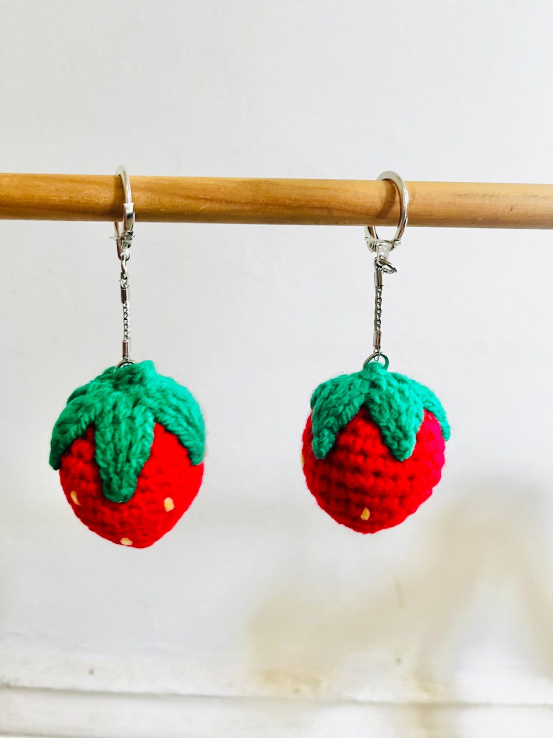 Crochet Strawberry Keyring, Strawberry Keyring, Strawberry Amigurumi ...