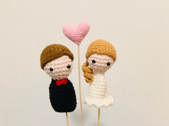 Wedding Cake Topper Crochet Cake Topper Handmade Cake Topper | Etsy