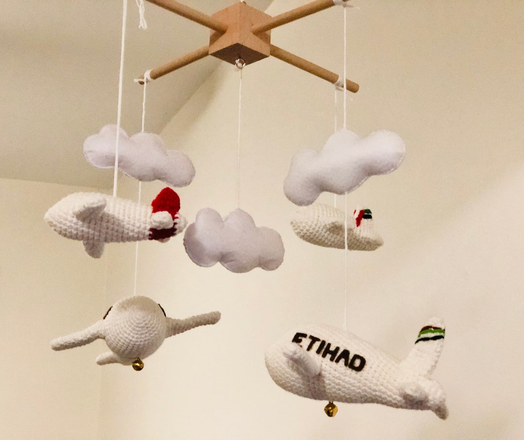 Airplane Baby Mobile, Crochet Airplane Baby Mobile, Airplane Baby ...