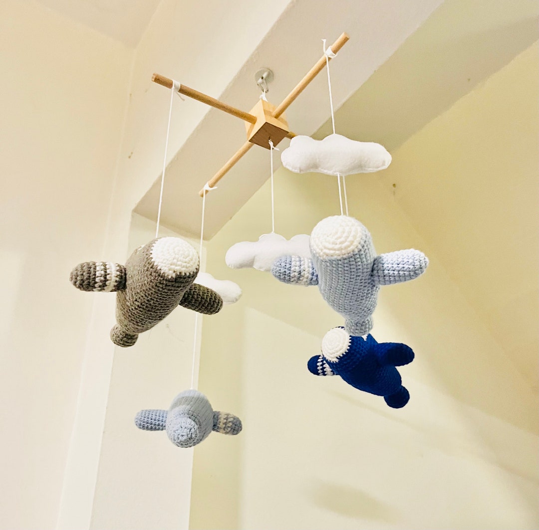 Airplane Baby Mobile, Crochet Airplane Baby Mobile, Airplane Baby ...