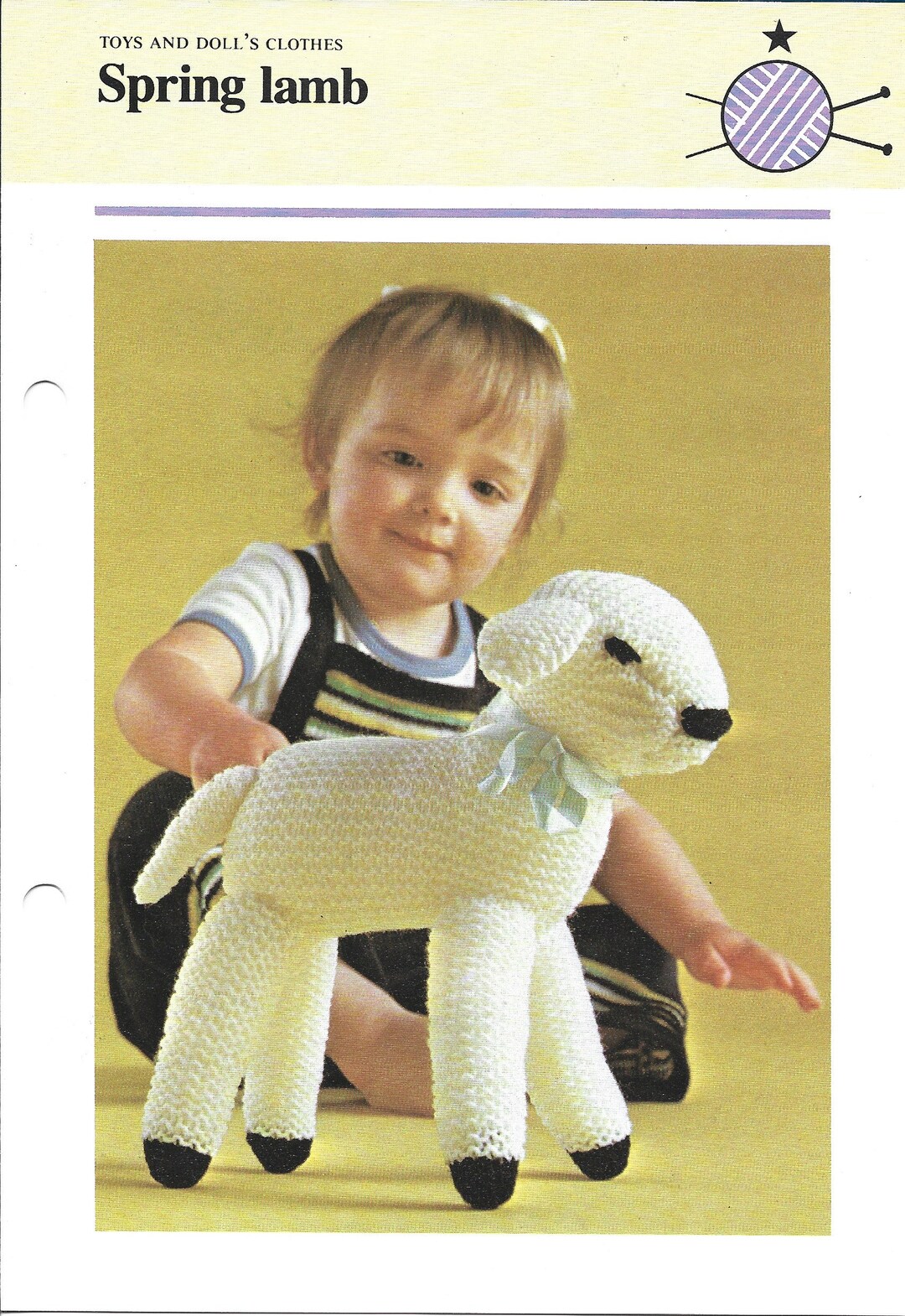 047 Vintage Knitting Pattern PDF Spring Lamb Stuffed Toy Retro Toys ...