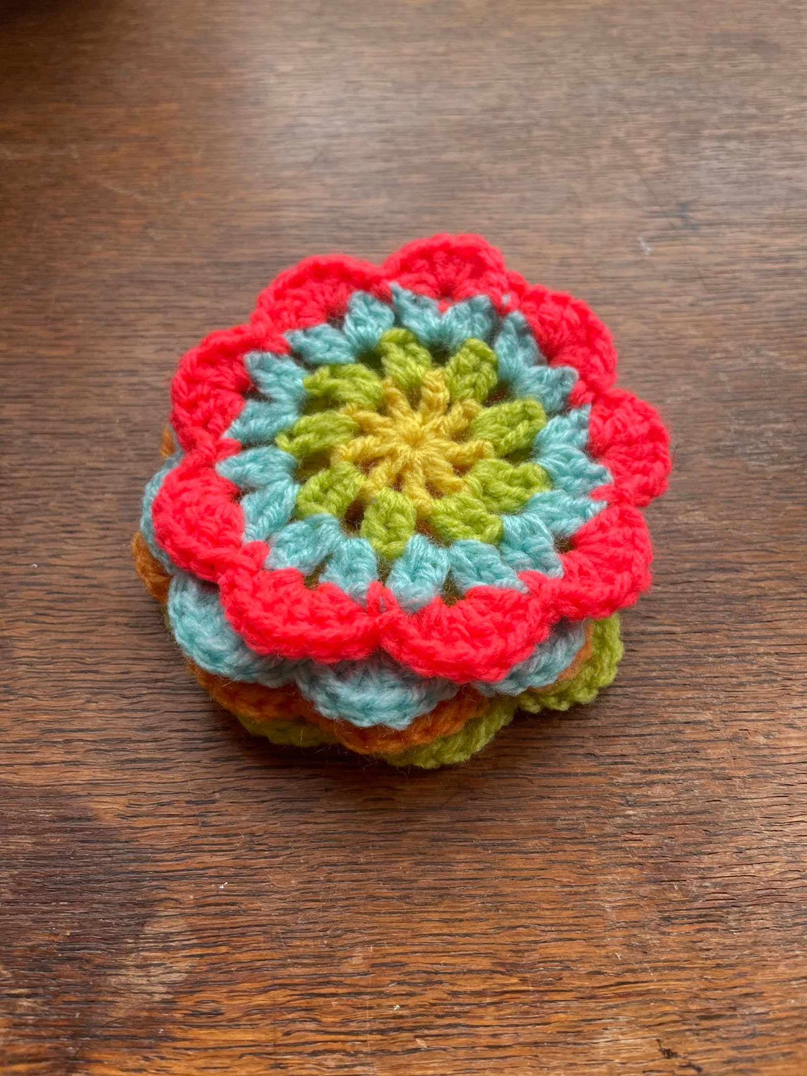 Retro Handmade Crochet Coasters Vintage Home Neon Dreams | Etsy