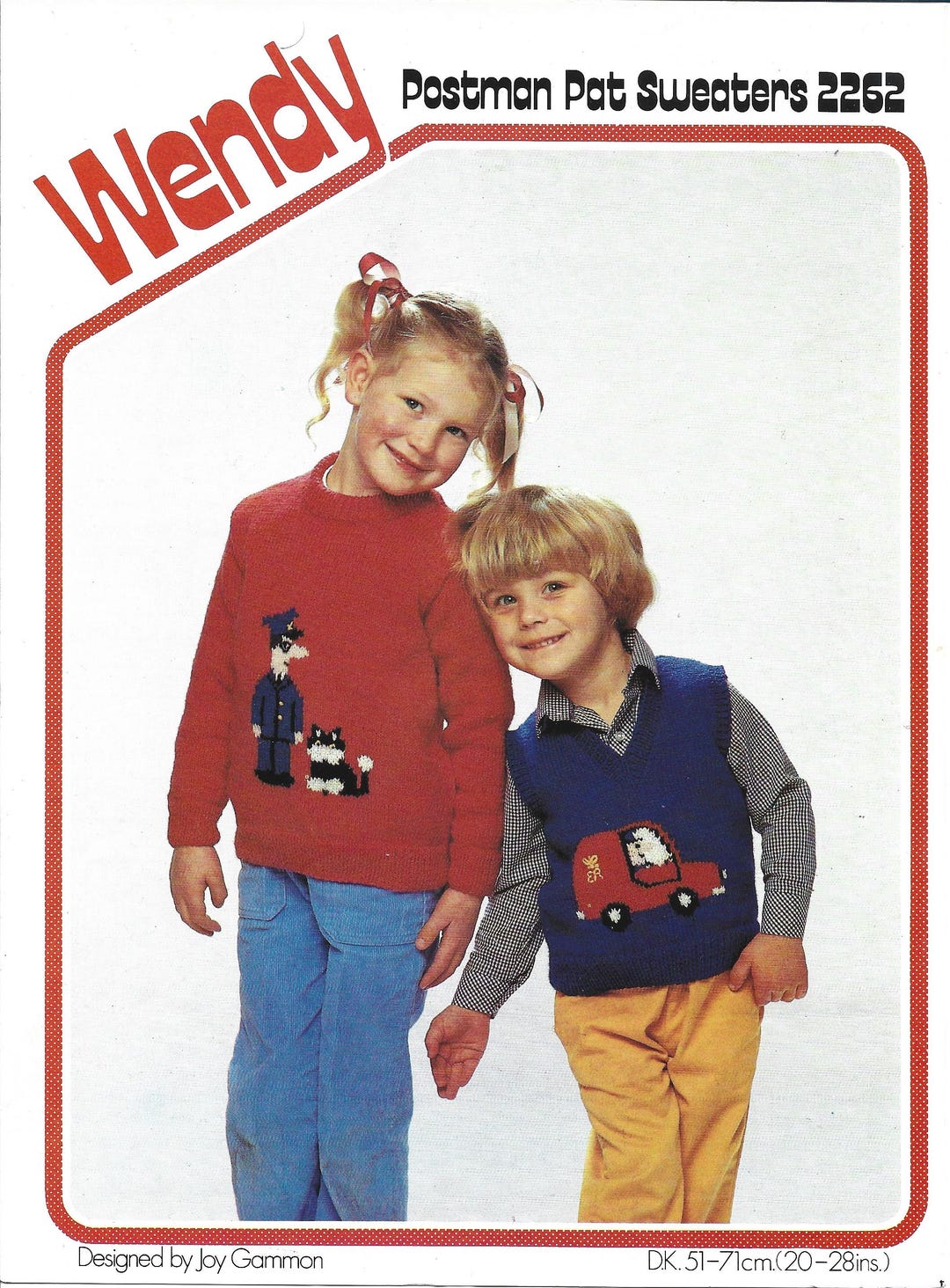 095 | Vintage Postman Pat Novelty Kids Knitted Sweaters Unisex Wendy ...
