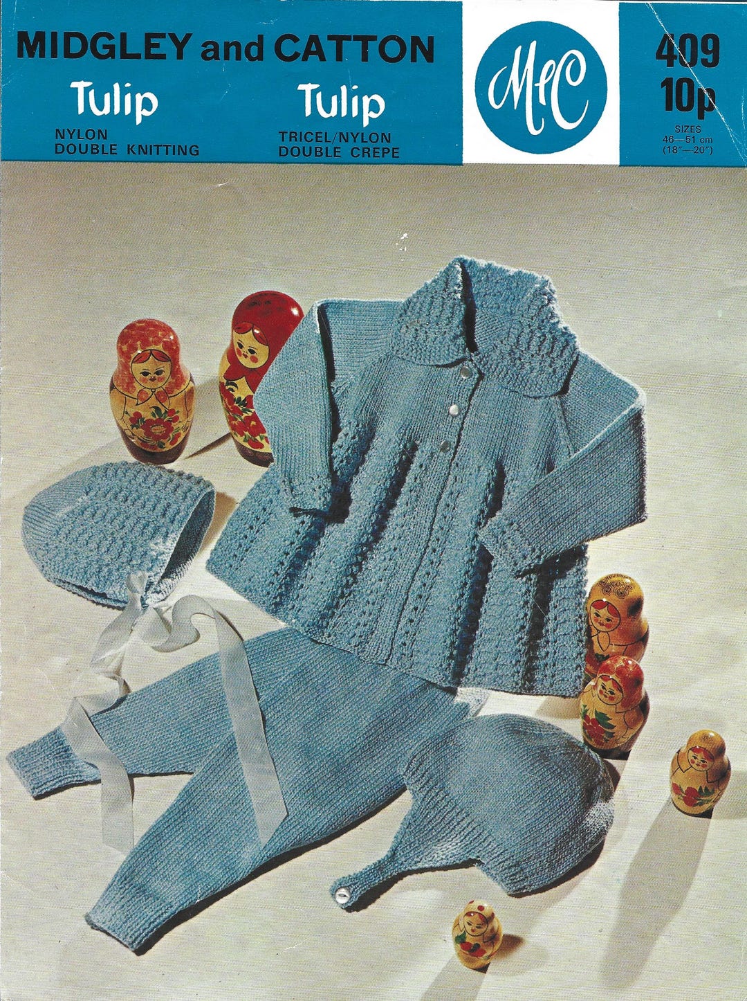 103 Vintage Double Knit Pram Set / Baby Child's Knitted Cardigan Coat ...
