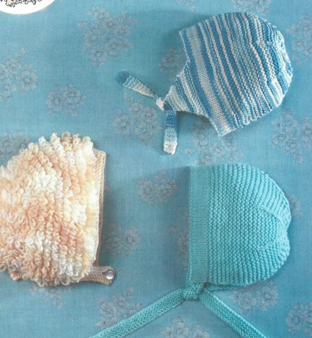 058 Vintage Knitted Baby Hats Patterns Peter Pan Darling PDF Digital ...