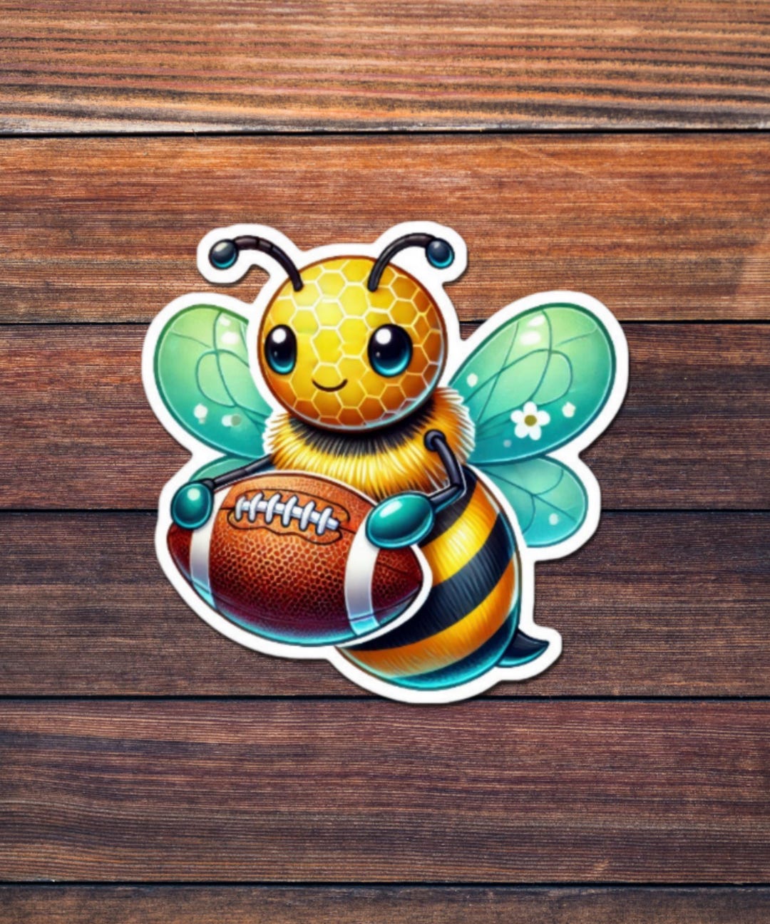 Football Bee Sticker, Football Bee Decal, Water Bottle Stickers ...