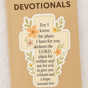 Jeremiah 29:11 Bible Verse Cross Sticker – Christian Floral Scripture ...