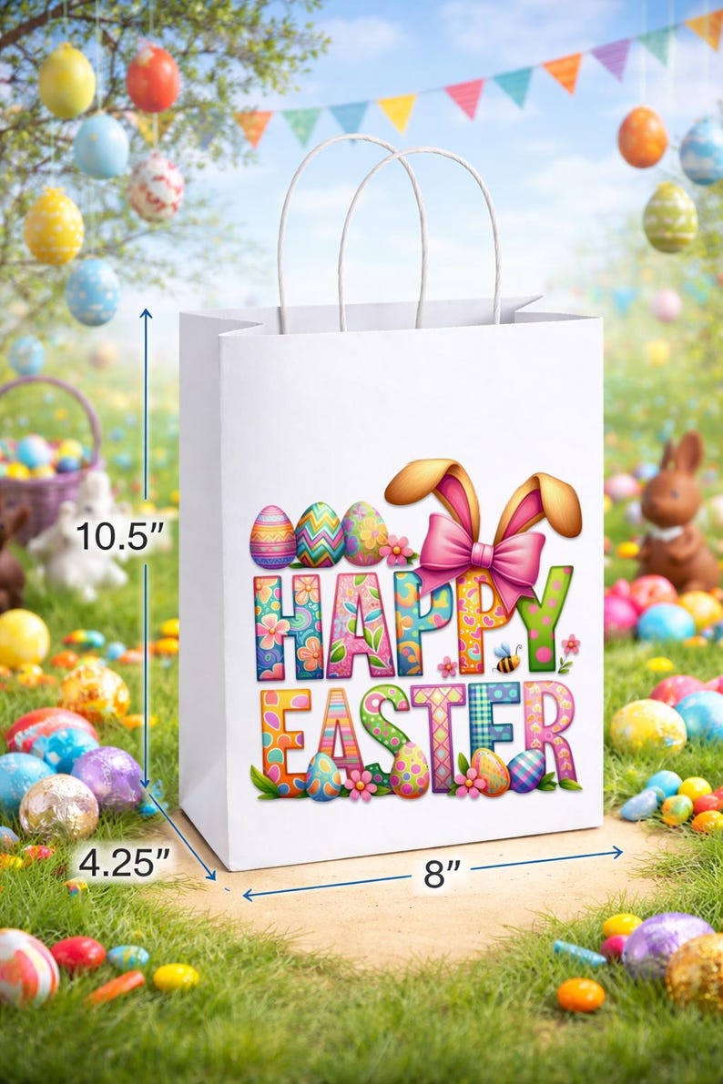 Happy Easter Gift Bag – Easter Treat Bag for Kids & Adults – Reusable ...