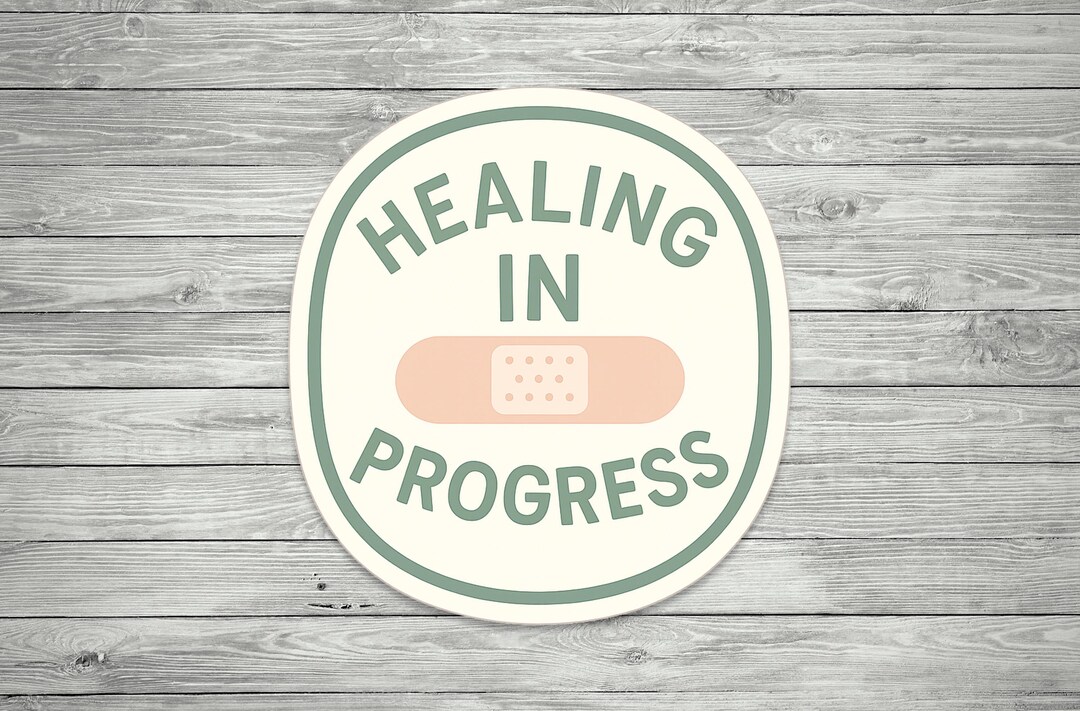 Healing in Progress Sticker: Sage Green Band-aid Vinyl Decal - Etsy