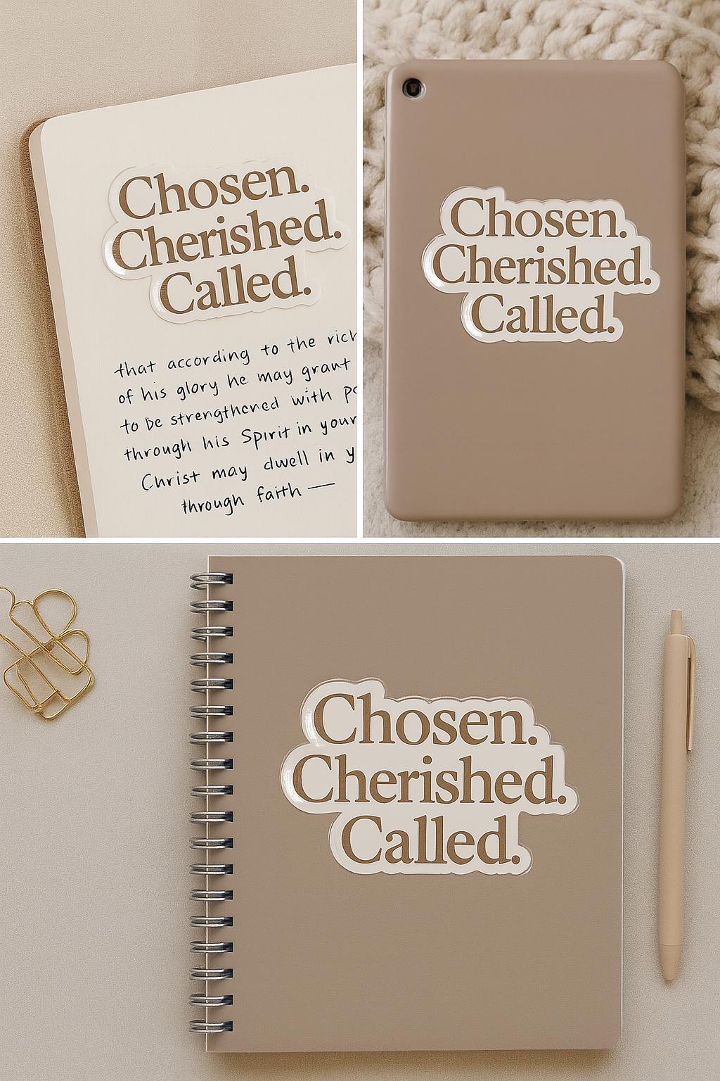 Chosen Cherished Called Christian Sticker • Neutral Aesthetic Decal ...