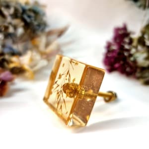 Square Honey Knobs With Dried Grass Transparent Handles Fit - Etsy
