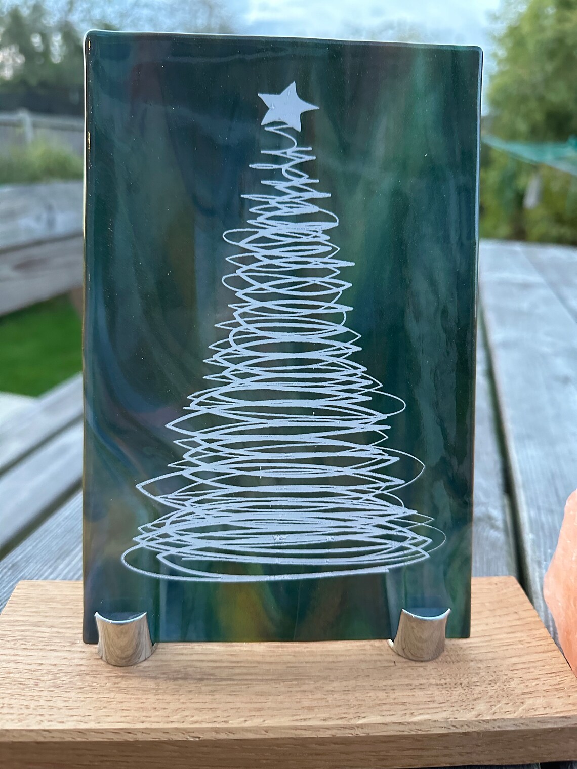 Xmas Tree in White, Fused Glass Christmas Tree, Fused Glass Art, White ...