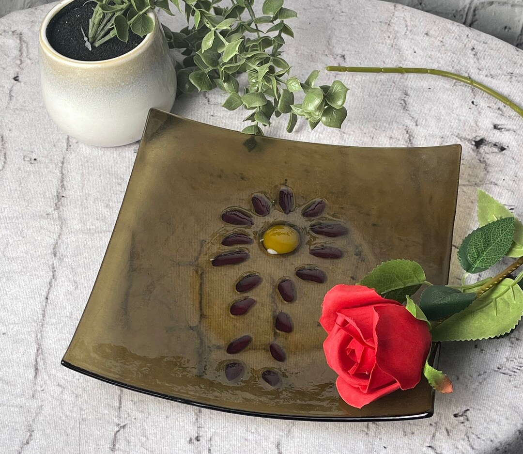 The Crying Tree, Brown Shallow Fused Glass Bowl, Sympathy Gift ...