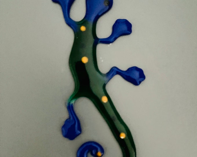 Galapagos Gecko, Fused Glass Art, Glass Ornament, Glass Gecko, Wildlife ...